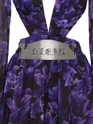 Philipp Plein Floral-print Chiffon Mini Dress