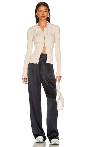 MORE TO COME Brandy Button Front Sweater - Beige