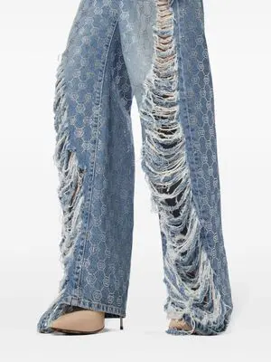 Philipp Plein Monogram Strass Jeans