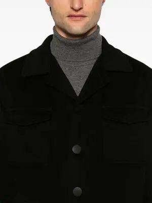 Tagliatore Fleece Shirt Jacket - Black