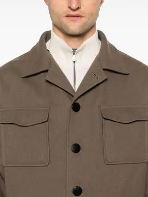 Tagliatore Fleece Shirt Jacket - Brown
