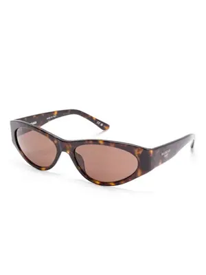 Balenciaga Oval-frame Sunglasses - Brown