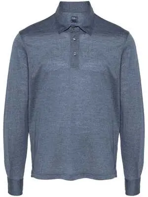 Fedeli Wool Polo Shirt - Blue