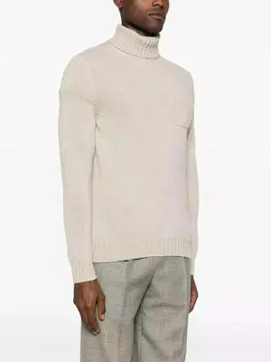 Fedeli Virgin Wool-cashmere Turtleneck Sweater - Neutrals