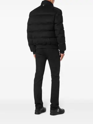 BILLIONAIRE High-neck Wool Padded Jacket - Black