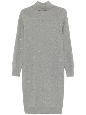 Peserico Sequined Midi Dress - Grey