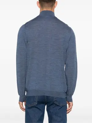 Fedeli Virgin Wool Cardigan - Blue