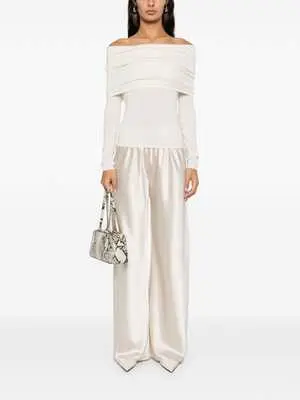 Almada Label Bias-cut Satin Trousers