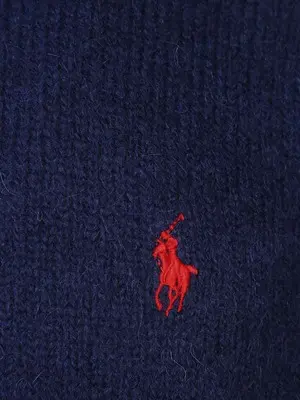 Polo Ralph Lauren Crew Neck Sweater With Embroidered Logo - Blue
