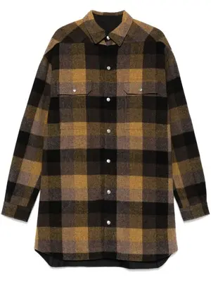 Rick Owens Checked Shirt - Brown