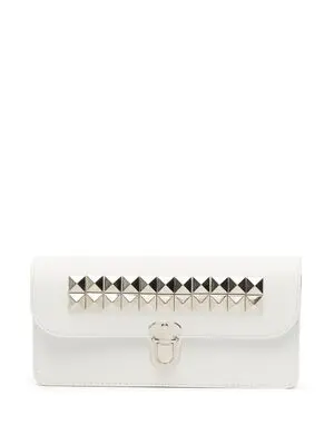Comme Des Garçons Stud-embellished Leather Wallet - White