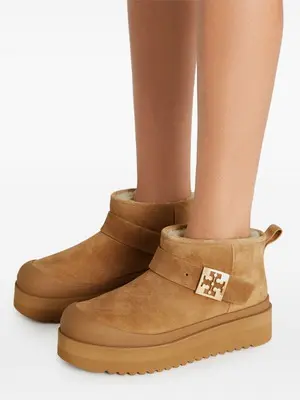 Tory Burch Mellow Platform Boots - Neutrals