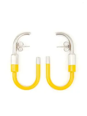 MAISON MARGIELA Carabiner Hoop Earrings - Yellow