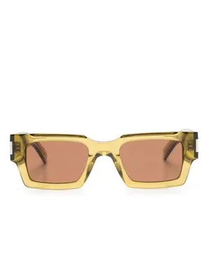 Saint Laurent Transparent-frame Sunglasses - Yellow