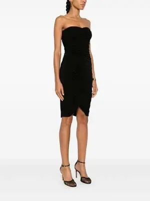 Norma Kamali Strapless Shirred Knee-length Dress