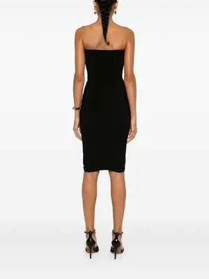 Norma Kamali Strapless Shirred Knee-length Dress