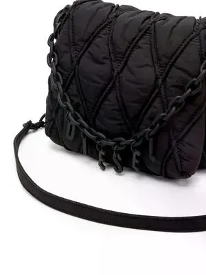 DIESEL® Charm-d Small Shoulder Bag In Quilted Nylon - Black