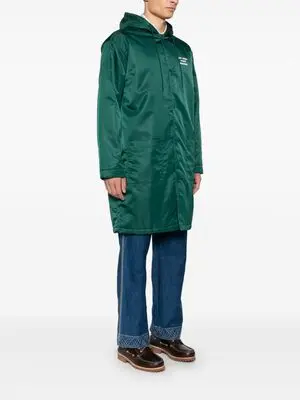 Drole De Monsieur Slogan Print Parka - Green