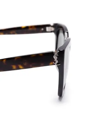 Saint Laurent Tortoiseshell-effect Sunglasses - Brown
