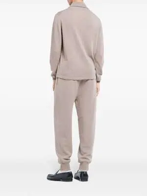 BARRIE B Label Cashmere Trousers - Neutrals