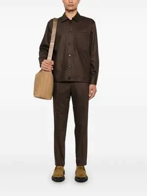 PT TORINO Spread-collar Shirt Jacket - Brown