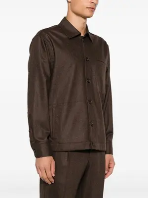 PT TORINO Spread-collar Shirt Jacket - Brown