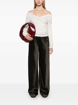 Almada Label Bias Satin Trousers