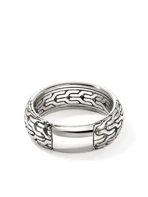John Hardy 14kt White Gold And Diamond Band Ring - Silver