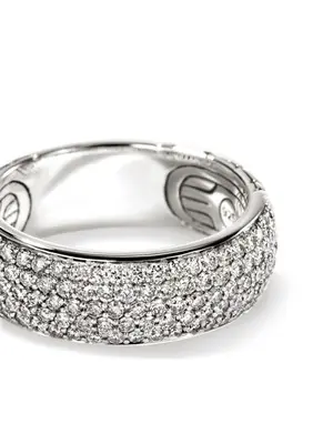 John Hardy 14kt White Gold And Diamond Band Ring