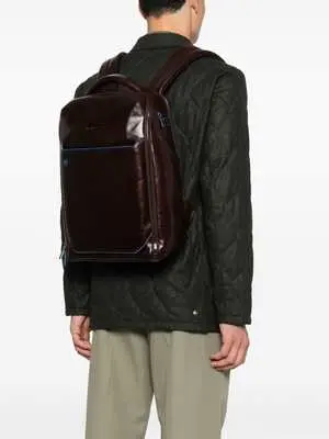 PIQUADRO Leather Laptop Backpack - Brown