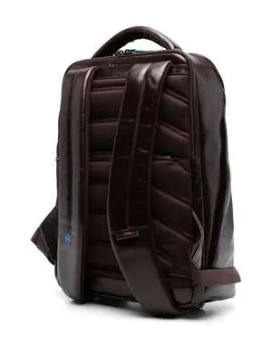 PIQUADRO Leather Laptop Backpack - Brown