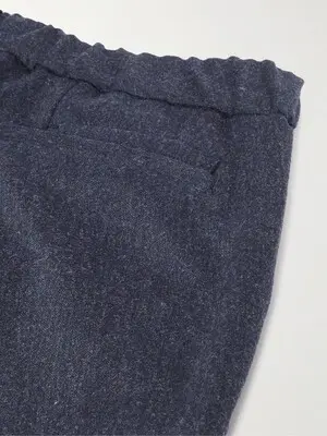 Thom Sweeney Slim-fit Pleated Wool-blend Trousers