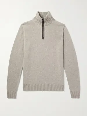 Purdey Cashmere Zip-up Sweater - Neutrals