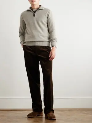 Purdey Cashmere Zip-up Sweater