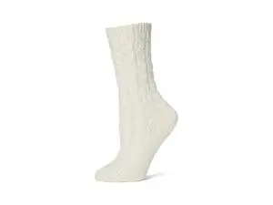 Eberjey Eberjey Cozy Cable Knit Crew Socks White