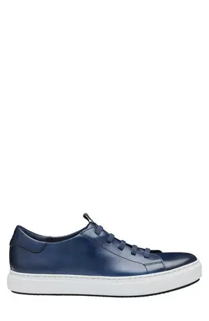 Johnston & Murphy Anson Lace-to-toe Sneaker - Navy Hand-stained Calfskin