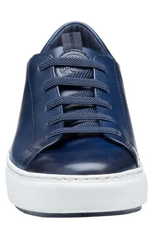 Johnston & Murphy Anson Lace-to-toe Sneaker - Navy Hand-stained Calfskin