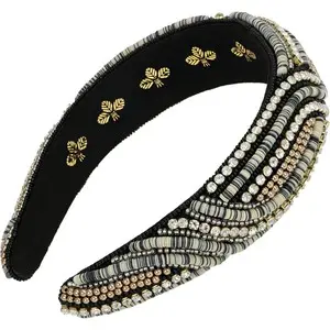 L. Erickson Berkeley Crystal & Bead Headband - Black/multi