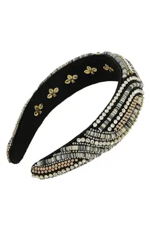 L. Erickson Berkeley Crystal & Bead Headband - Black/multi