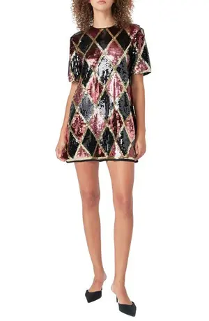 Endless Rose Sequins Shift Mini Dress