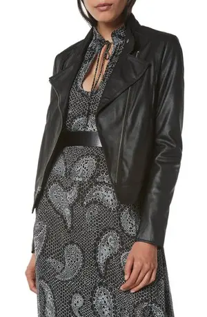 Andrew Marc Asymmetric Leather Moto Jacket