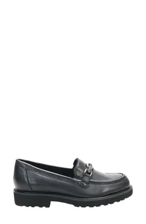 DAVID TATE Magical Rhinestone Lug Loafer - Black Nappa