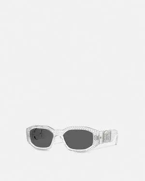 Versace Crystal Medusa Biggie Sunglasses - Transparent