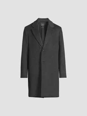 Vince Notch Lapel Wool-blend Coat - Charcoal