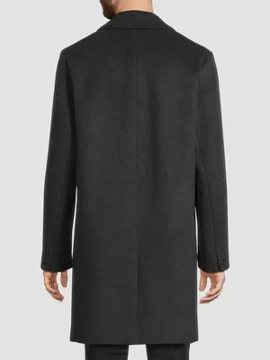 Vince Notch Lapel Wool-blend Coat - Charcoal