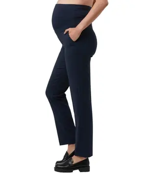 RIPE MATERNITY Alexa Classic Straight Leg Pant - Navy