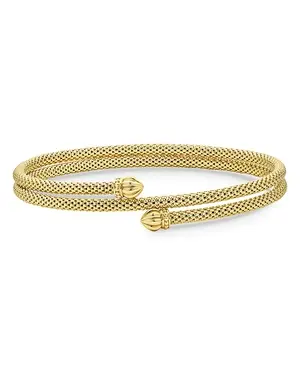 Lagos 18k Yellow Caviar Endcap Double Wrap Bracelet