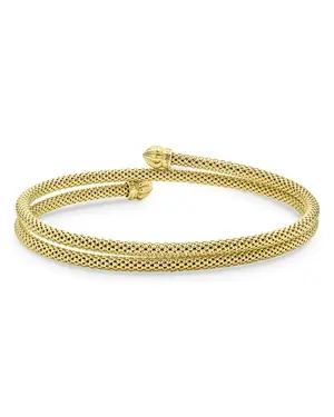 Lagos 18k Yellow Caviar Endcap Double Wrap Bracelet