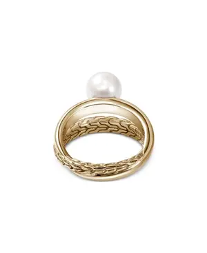 John Hardy Jh Essential Pearl Crossover Ring