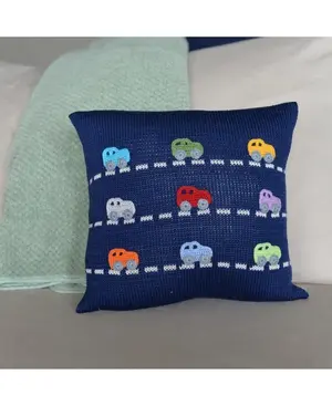MELANGE COLLECTION Knit Cotton 10 Mini Car Pillow